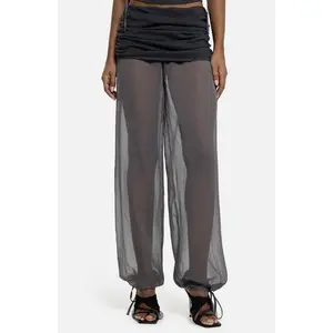 JADED LONDON Mixed Media Chiffon Joggers