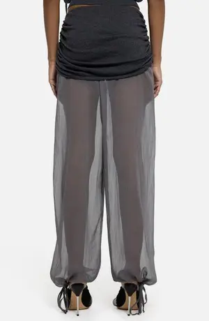 JADED LONDON Mixed Media Chiffon Joggers