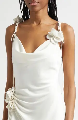 Cinq À Sept Ganessa Ruched Satin Dress - Ivory