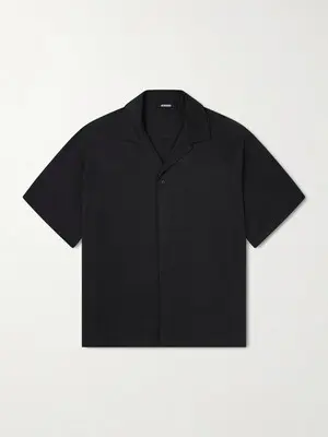 Jacquemus La Chemise Jean Atelier Camp-collar Jersey Shirt - Black