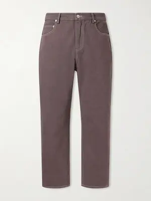 Folk Barrel-leg Jeans - Brown