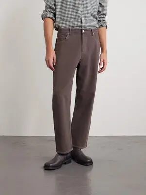 Folk Barrel-leg Jeans - Brown