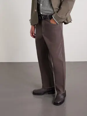Folk Barrel-leg Jeans - Brown