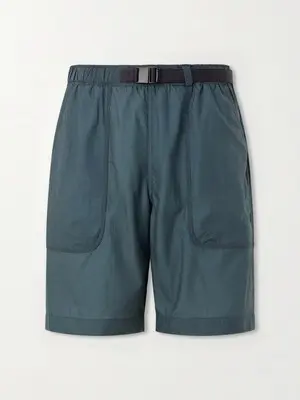 ATON Wide-leg Belted Shell Shorts