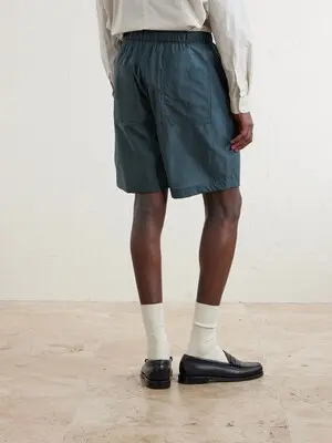 ATON Wide-leg Belted Shell Shorts