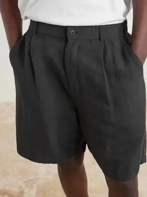ATON Wide-leg Cotton And Linen-blend Twill Shorts
