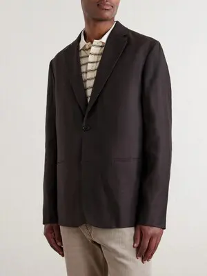 Nn07 Timo 1808 Canvas Blazer - Brown