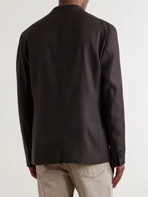 Nn07 Timo 1808 Canvas Blazer - Brown