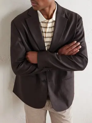 Nn07 Timo 1808 Canvas Blazer - Brown