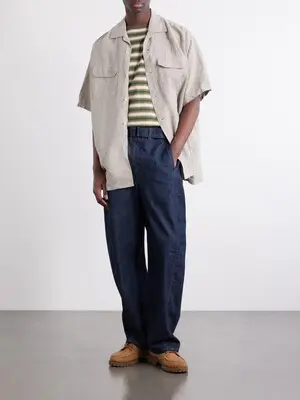 BEAMS Convertible-collar Linen Shirt - Neutrals