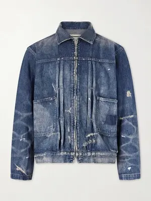 NEIGHBORHOOD Distressed Denim Jacket - Blue
