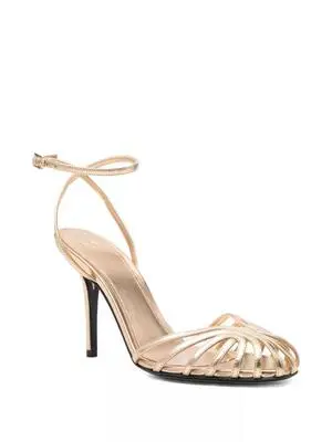 ALEVI MILANO Metallic Leather Stiletto Sandals