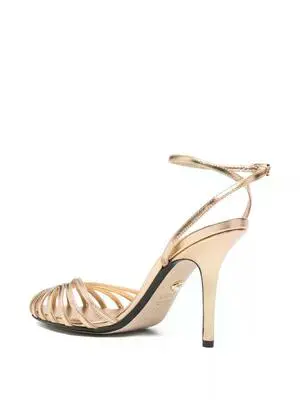 ALEVI MILANO Metallic Leather Stiletto Sandals