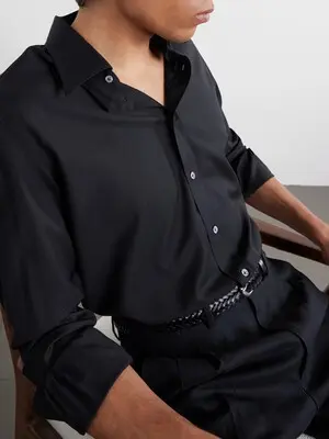 Thom Sweeney Wool Shirt - Black