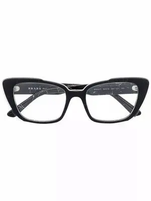 Prada Marbled Cat Eye Frame Glasses - Black