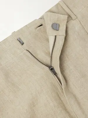 SLOWEAR Straight-leg Pleated Linen Shorts
