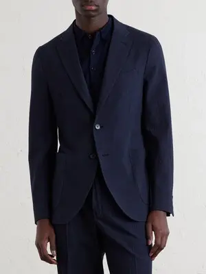 SLOWEAR Seersucker Suit Jacket - Blue