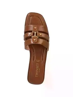 TWINSET Logo-plaque Caged Slides - Brown