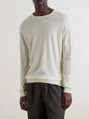 William Lockie Merino Wool Crewneck Sweater - Neutrals