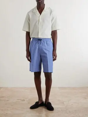 Paul Smith Straight-leg Striped Cotton-seersucker Drawstring Shorts