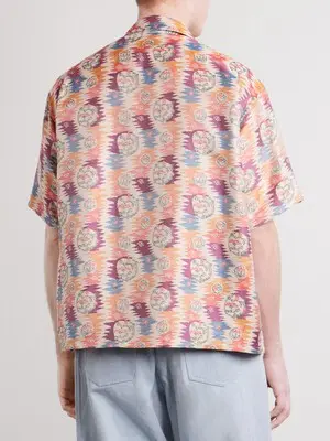 Visvim Crosby Camp-collar Silk And Cotton-blend Jacquard Shirt