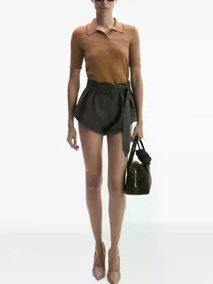 Magda Butrym Belted Pleated Mini Shorts
