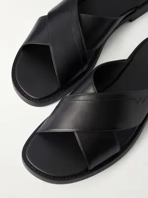 J.M. WESTON Leather Sandals - Black