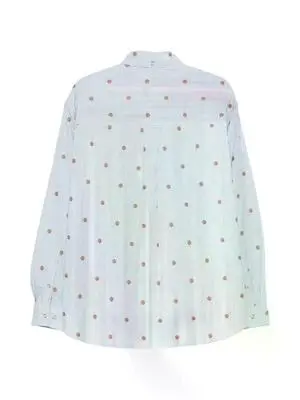 LES DEUX Kolton Stripe-pattern Basketball-embroidered Shirt