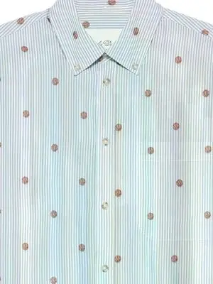 LES DEUX Kolton Stripe-pattern Basketball-embroidered Shirt