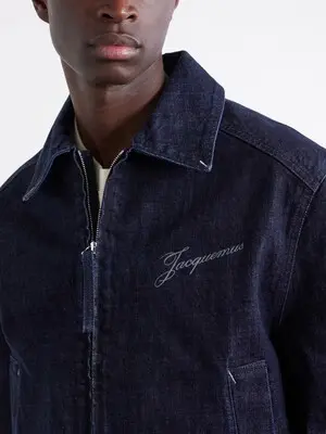 Jacquemus La Veste De-nîmes Logo-embroidered Denim Jacket
