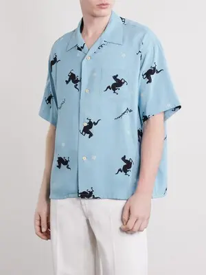 Visvim Crosby Camp-collar Printed Woven Shirt