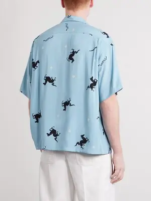 Visvim Crosby Camp-collar Printed Woven Shirt