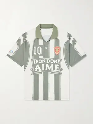 Aimé Leon Dore Logo-appliquéd Striped Jersey T-shirt - Green
