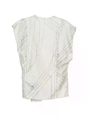 ALYSI Graphic-print Wrap Blouse