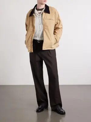 A.PRESSE Camp-collar Silk Shirt - Neutrals