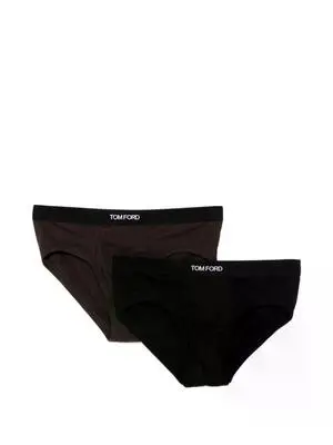 TOM FORD Logo-waistband Jersey Briefs - Brown