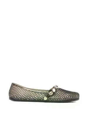 ANCIENT GREEK SANDALS Iro Shell-embellished Ballet Flats - White