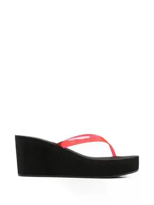 ANCIENT GREEK SANDALS Etheria Wedge Sandals - Black