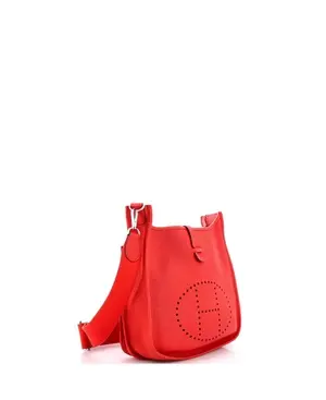 Hermès Pm Evelyne Gen Iii Clemence Leather Bag - Red