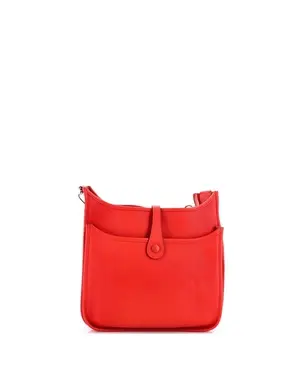 Hermès Pm Evelyne Gen Iii Clemence Leather Bag - Red