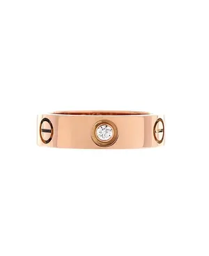 CARTIER Love 3 Diamonds Band Ring - Pink