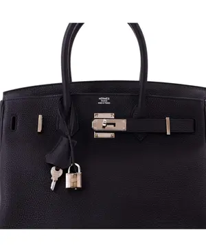 Hermès Birkin 30 Handbag With Palladium Hardware - Noir