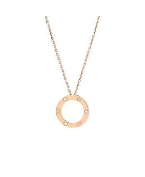 CARTIER Love Pendant Necklace 18k Rose Gold And Diamonds - Pink