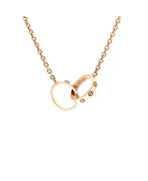 CARTIER Love Interlocking Necklace 18k Rose Gold - Pink
