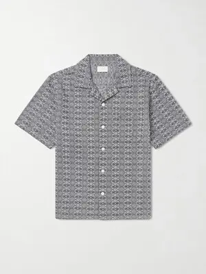 Aimé Leon Dore Novelty Camp-collar Cotton-jacquard Shirt - Gray