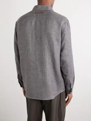 Zegna Cashmere, Linen And Silk-blend Overshirt - Gray