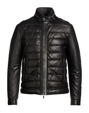 MOORER Padded Leather Jacket