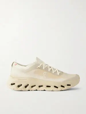 On Cloudtilt Moon Stretch Recycled-Knit Sneakers Neutrals