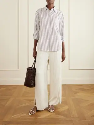 Theory Striped Wide-leg Pants
