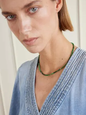 Jia Jia Arizona 14-karat Gold, Emerald And Diamond Necklace - Green